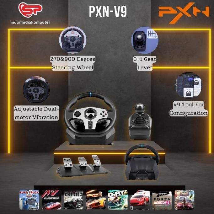 Jual PXN-V9 Steering Wheel With Clutch Shifter Alternatif Logitech G29 ...