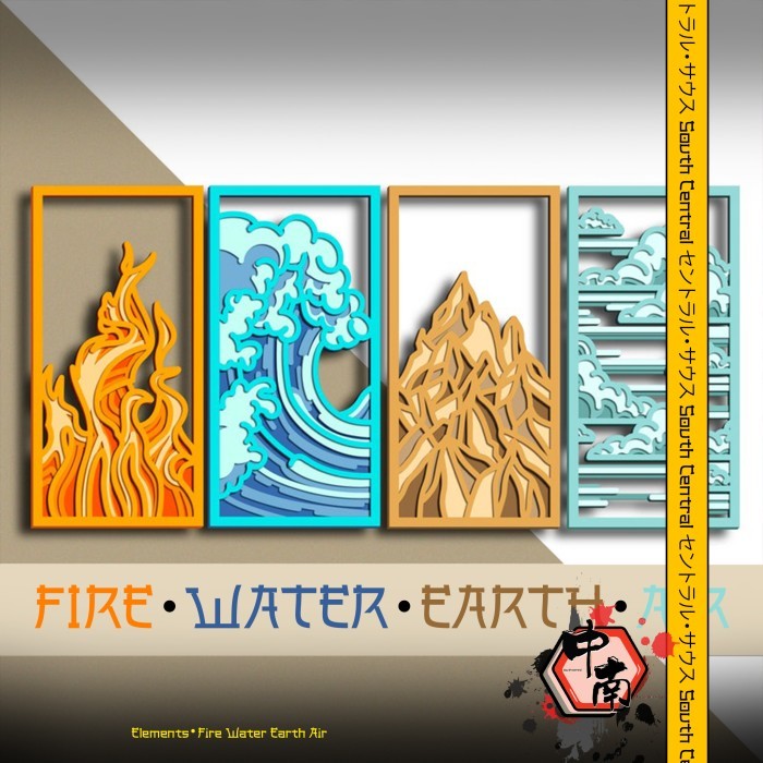 Jual Poster 3D Multilayer 4 Elements Api Air Tanah Angin Terlaris ...