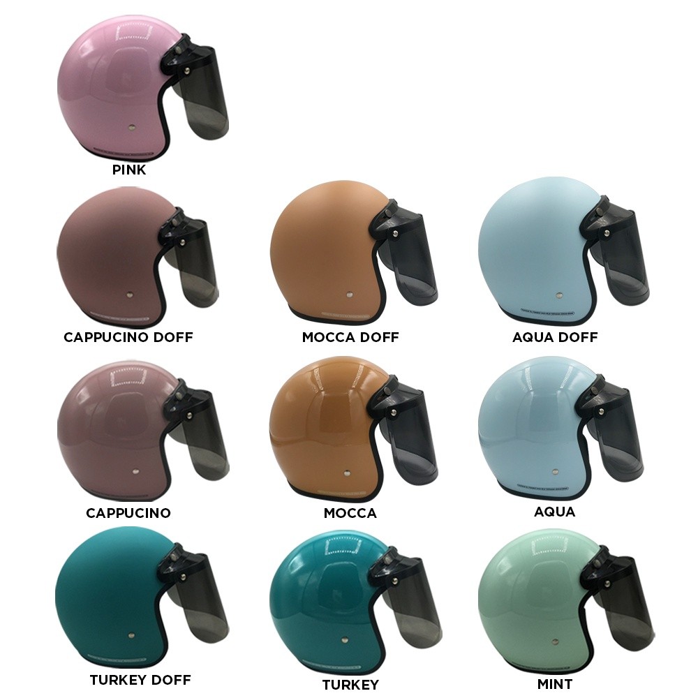 Jual Cuci Gudang Tanpanama Helm - Helm Bogo Polos Warna Pastel / Helm ...