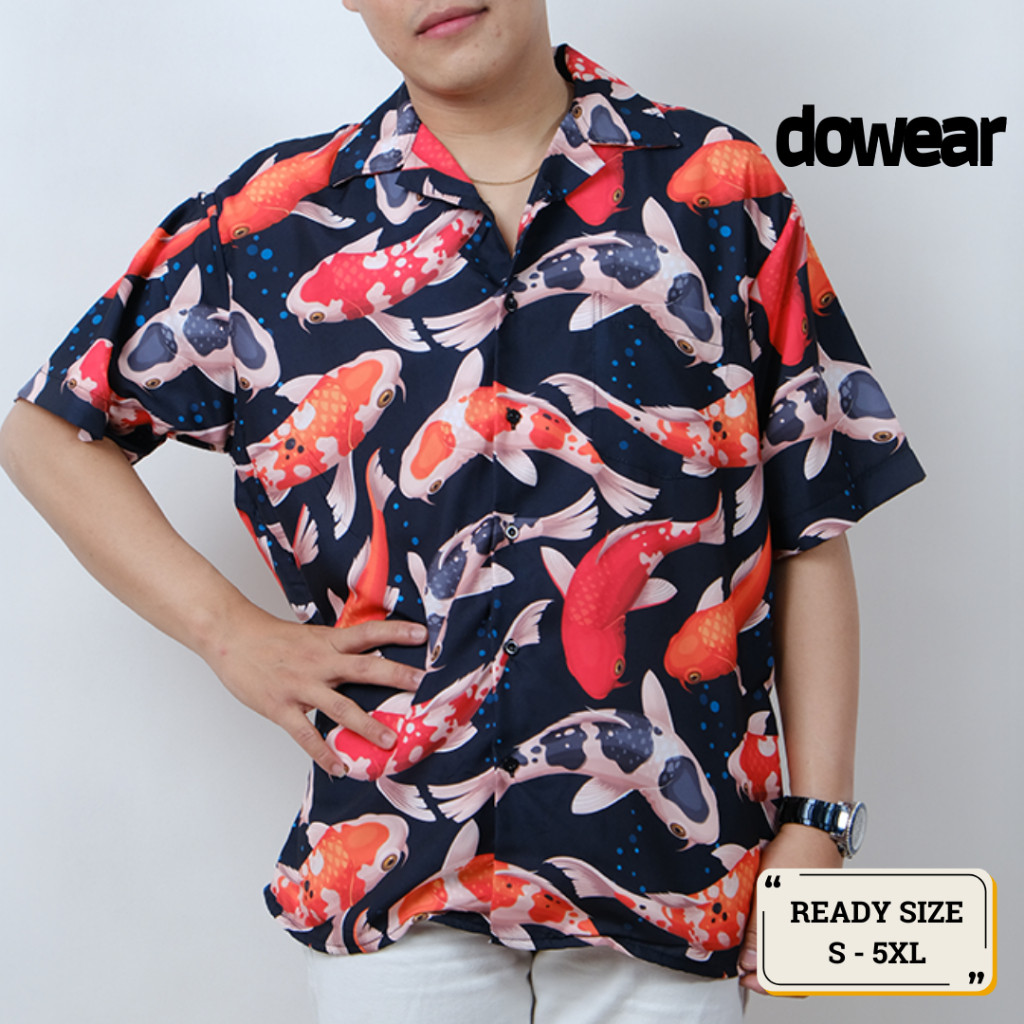 Jual Dowear Baju Kemeja Motif Cewe Cowo Motif Full Printing Oversize ...
