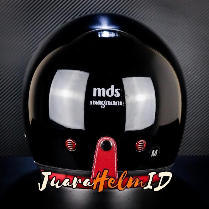 Jual HELM RETRO CLASSIC MDS MAGNUM SOLID / BLACK GLOSSY / MODEL BOGO ...