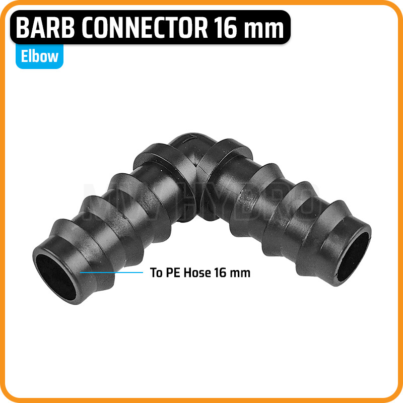 Jual Barb Connector 16 mm - Elbow | Konektor Selang PE Irigasi Hidroponik - Elbow L | Shopee ...