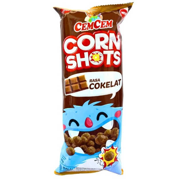 Jual S25042 CEMCEM CORN SHOTS COKELAT SNACK 55GR MAJU BERSAMA | Shopee ...