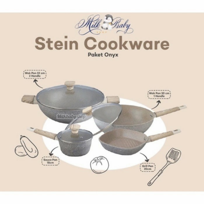 Jual Liel Stein Cookware Onyx Series Panci Set Paket Kuali Wok Fry Pan ...