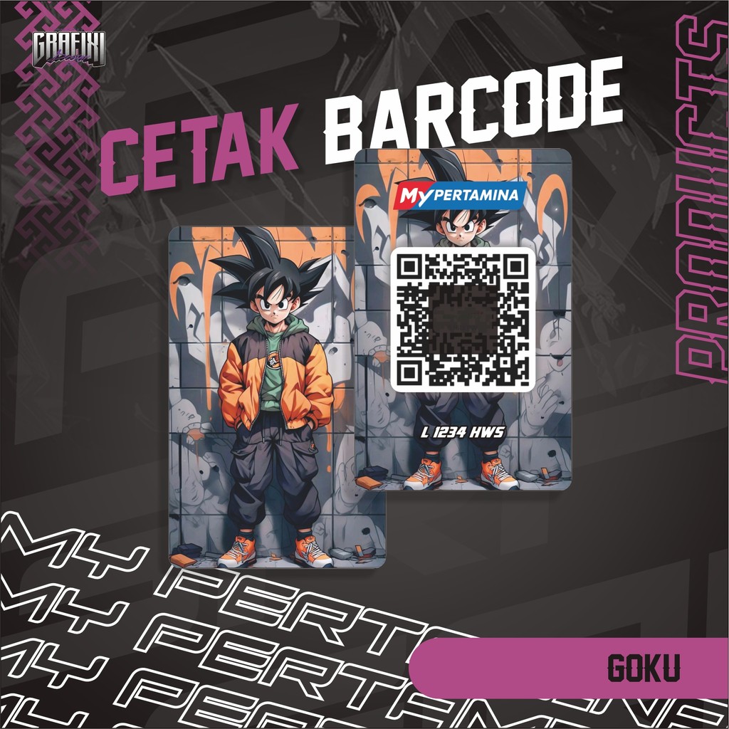 Jual CETAK BARCODE MY PERTAMINA KARTU PVC TEMA GOKU CUSTOM 2 SISI ...