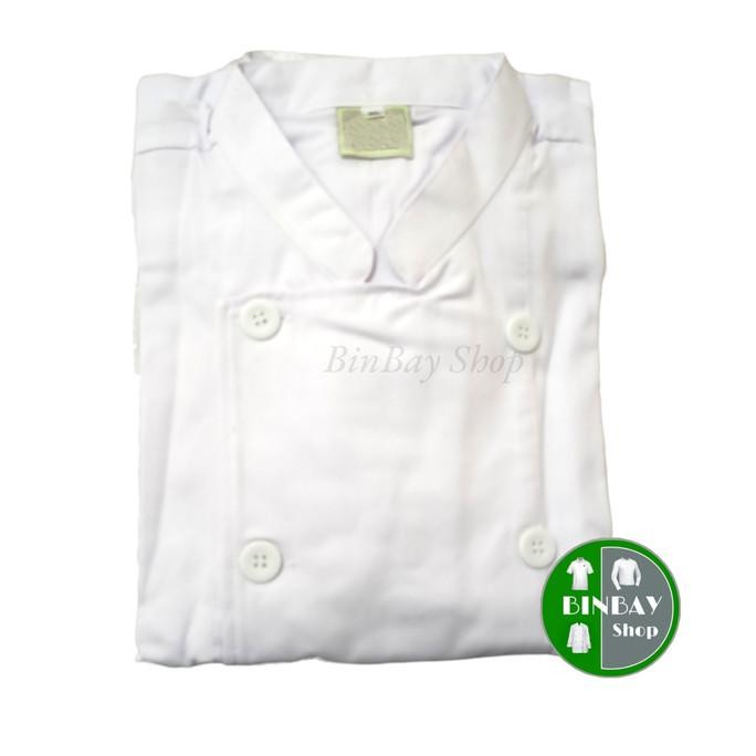 Jual KEMEJA SERAGAM KOKI PANJANG PUTIH POLOS DS99 | Shopee Indonesia