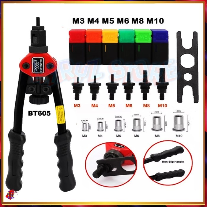 Jual Tang Rivet Paku Mur Tanam M3 M4 M5 M6 M8 dan M10 Nut Ripet Tembak ...