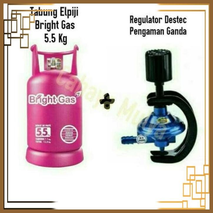 Jual [GKP] TABUNG PINK BRIGHT GAS 5,5 KG + ISI DAN REGULATOR | Shopee Indonesia