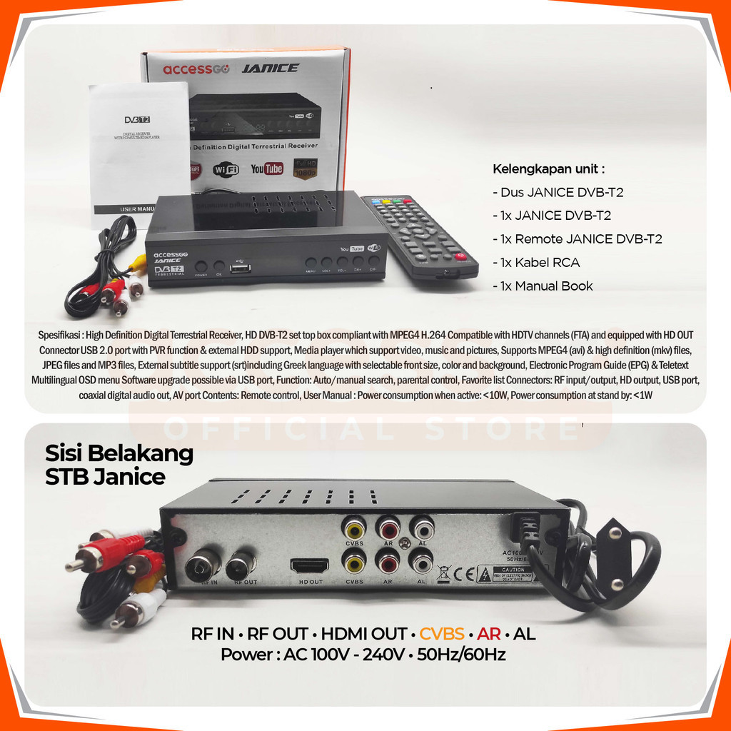 Jual Reseller Zone STB Set Top Box DVB-T2 Wifi AccessGo | Shopee Indonesia