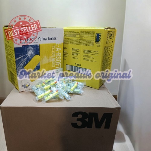 Jual 3M YELLOW NEON EARPLUG 312-1250 HARGA PER BOX ISI 200PCS | Shopee ...