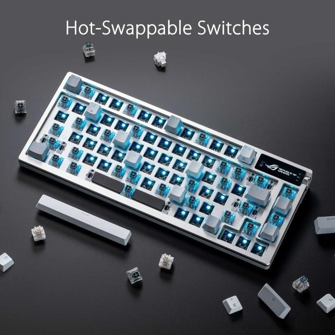 Jual Newseries| ASUS ROG Azoth 75 Moonlight White Wireless DIY Custom ...