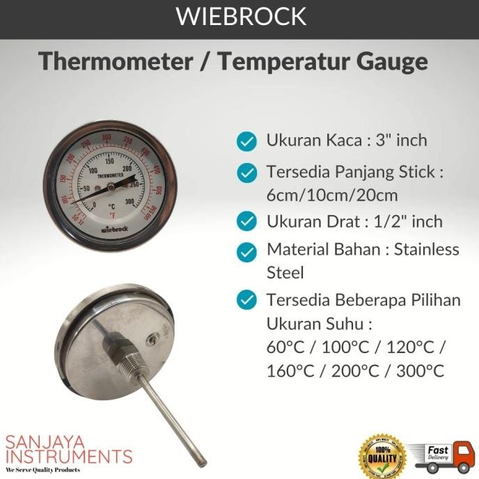 Jual Siap Kirim Temperature Gauge Wiebrock 3" inch / Thermometer Payung ...