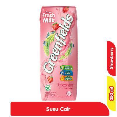 Jual Greenfields Susu UHT Stroberi Kotak 250 ml | Shopee Indonesia