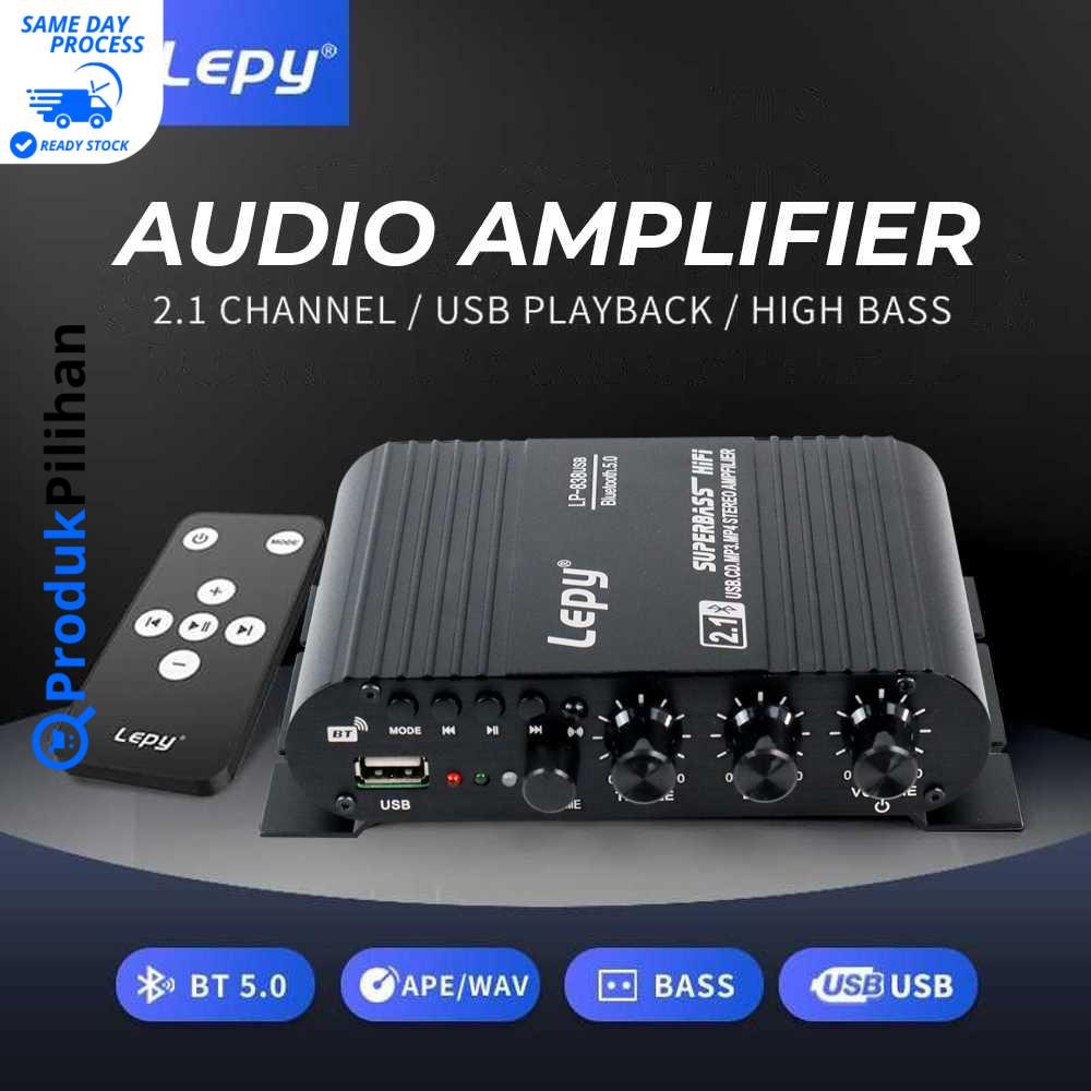 Jual Lepy Audio Amplifier Bluetooth USB HiFi Sound Booster with Remote ...