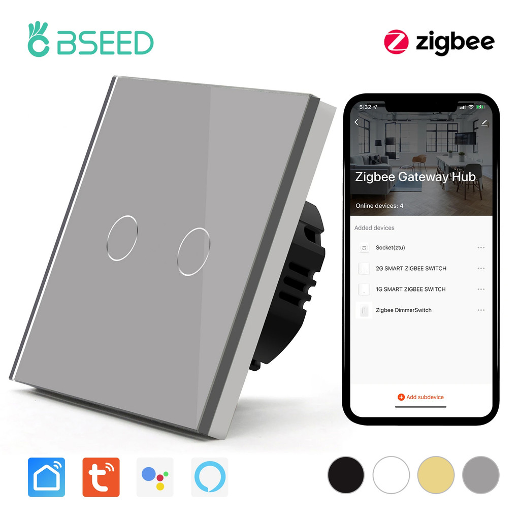 Jual BSEED Zigbee Touch Switches 1/2/3Gang 1Way Smart Light | Shopee Indonesia
