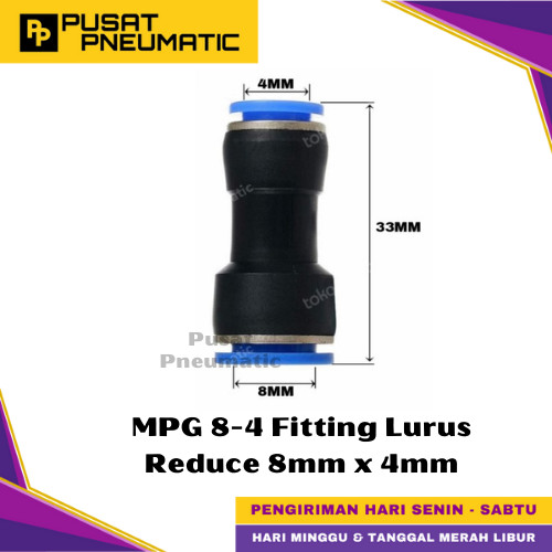 Jual MPG 4-8 One Touch Reducer Straight Fitting Slip Lock Socket Push ...