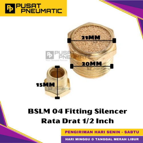 Jual BSLM 04 Male Thread Fitting Silencer Bronze Quick Exhaust Muffler Fitting Pneumatic Peredam ...