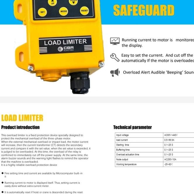 Jual Load Limiter Overload Limit Switch Cbr Crane Hoist Takel For Ac ...