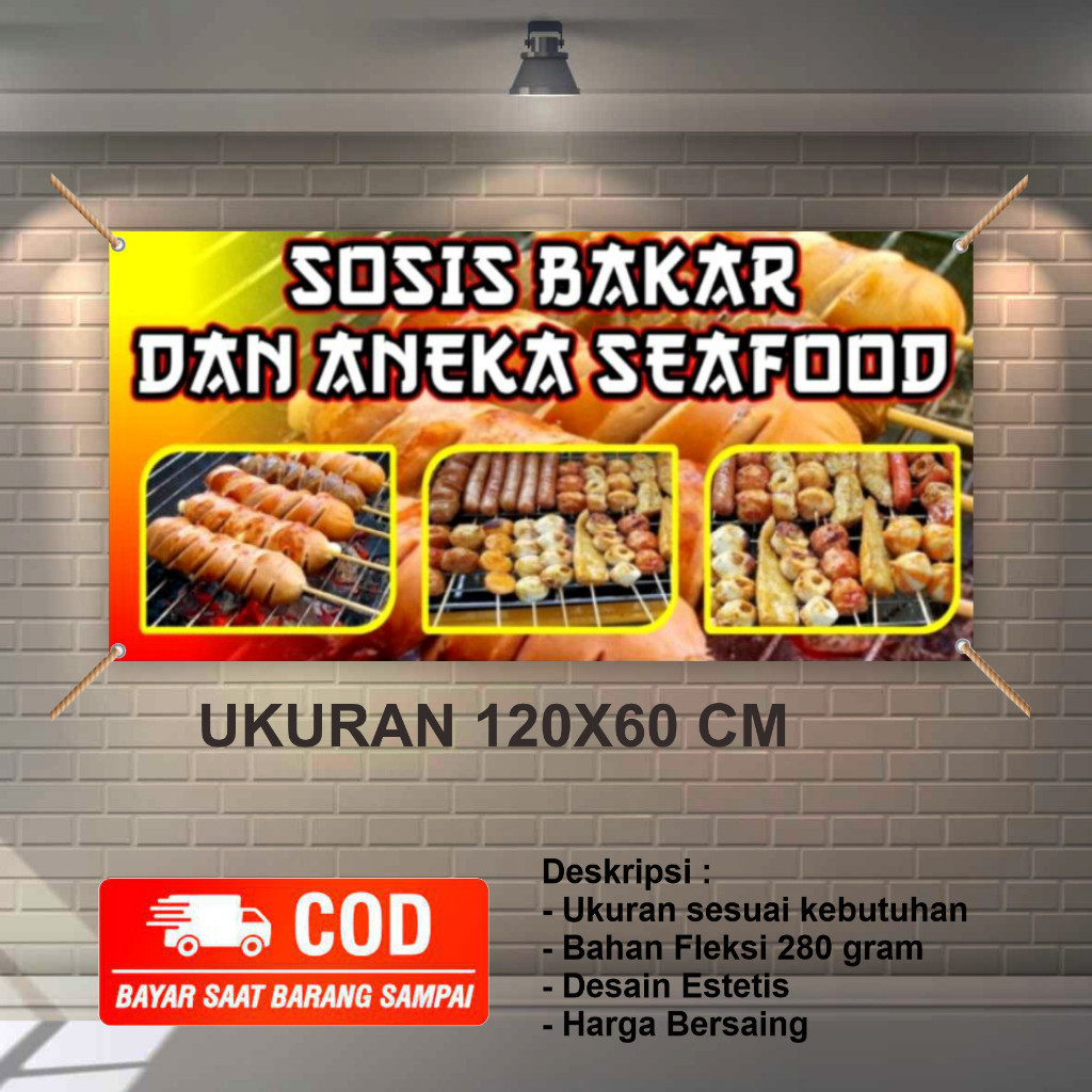 Jual Ambil PROMO Sekarang Juga >> Spanduk banner MMT jualan sosis bakar ...