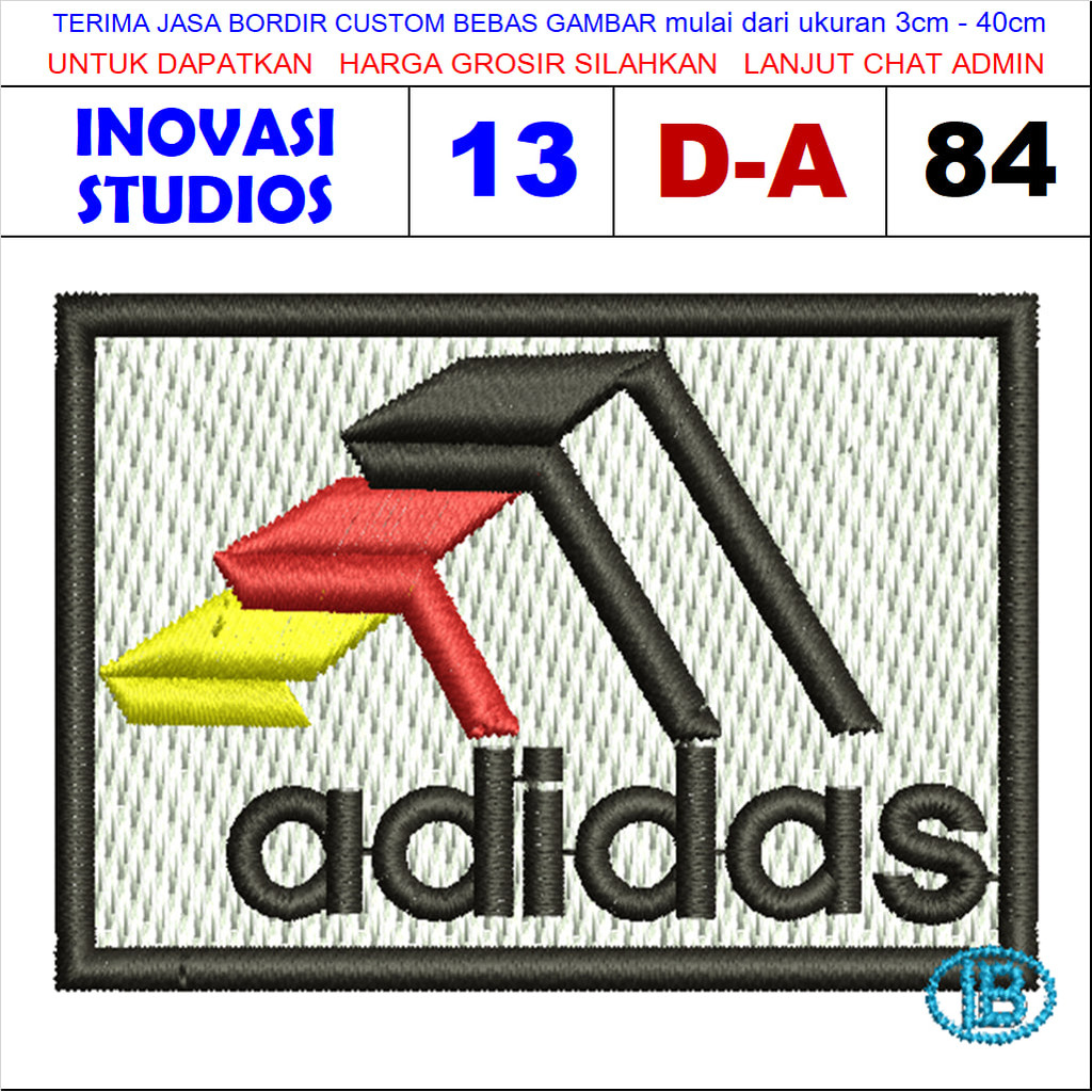 Jual PATCH BORDIR LOGO D-A84 ADIDAS COLOR FULL PERSEGI PANJANG REVIEW ...