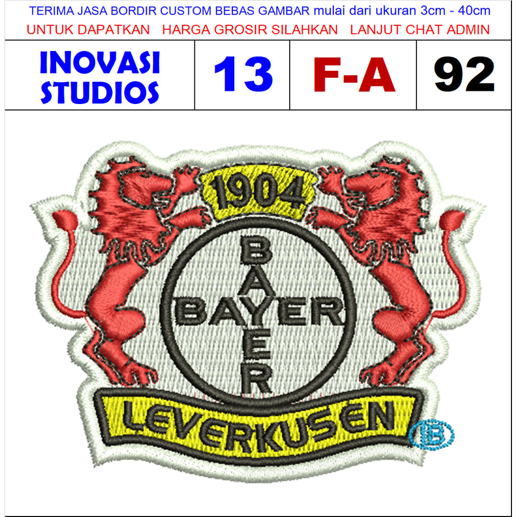 Jual PATCH BORDIR LOGO F-A92 BAYER LEVERKUSEN 1904 BUNDESLIGA JERMAN ...