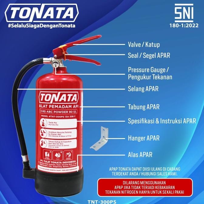 Jual Alat Pemadam Api Tonata Sni / Apar Abc Powder 3 Kg Original Dan Terpercaya | Shopee Indonesia