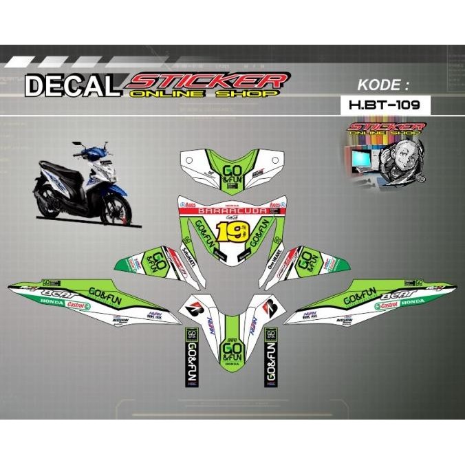 Jual DEKAL STICKER STRIPING CUSTOM NEW HONDA BEAT FI MOTOR GP | Shopee ...
