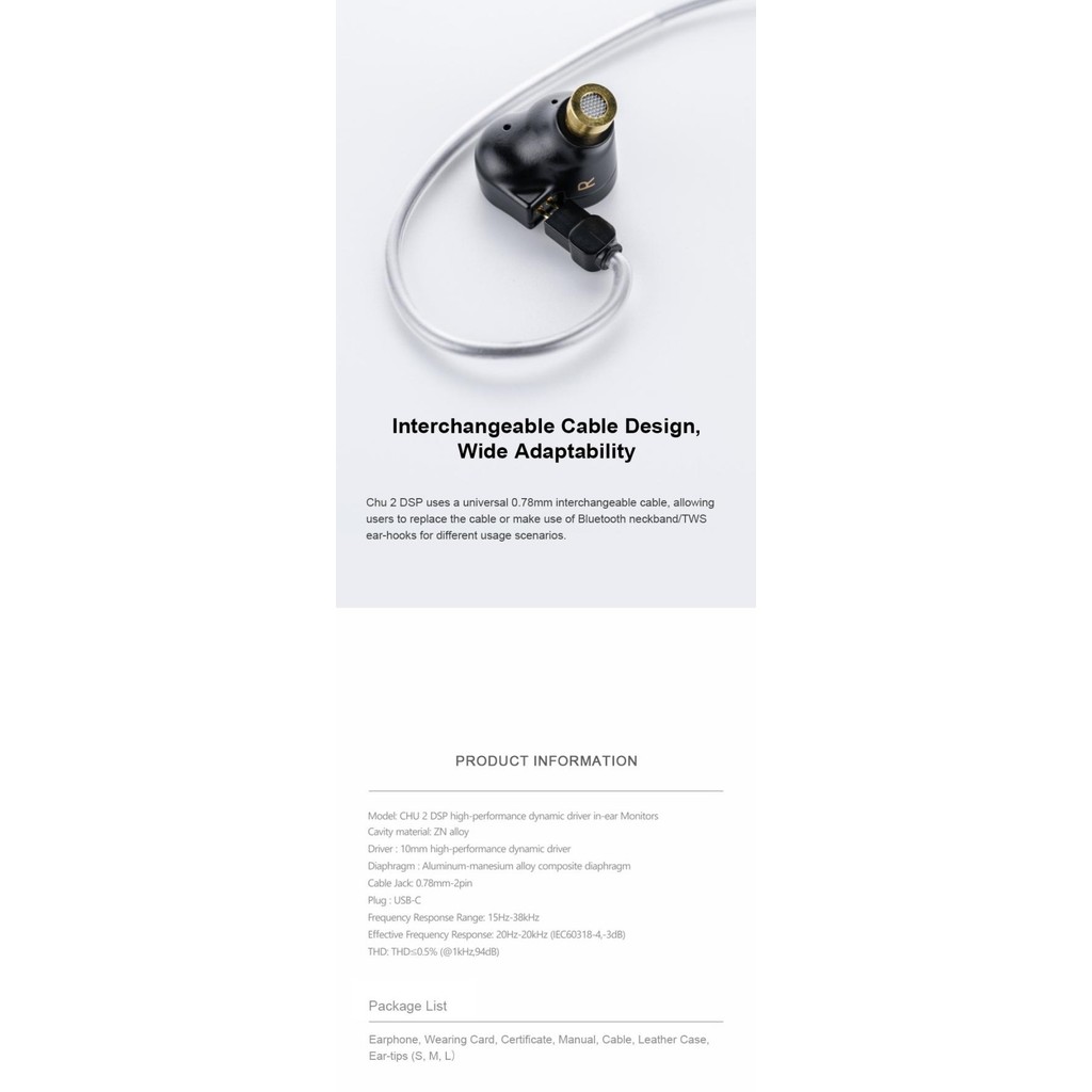 Jual MOONDROP CHU 2/II DSP USB Type-C+Mic 2pin 0.78 In-ear IEM/Earphone ...
