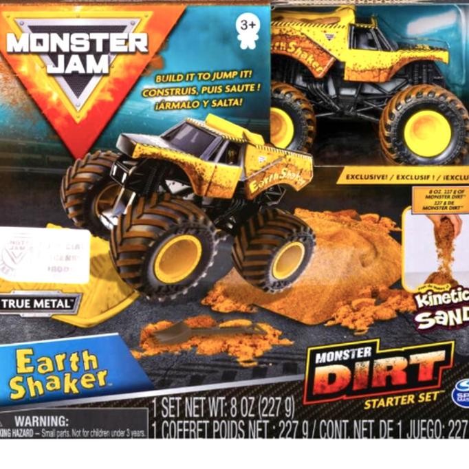 Jual Monster Jam Earth Shaker set kinetic sand spin master trucks truck ...