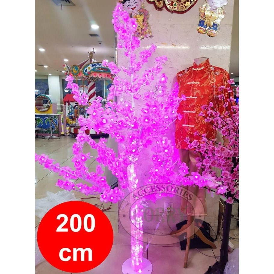 Jual Pohon Imlek Sakura Lampu LED Pink Ungu Tinggi 2 Meter Kristal ...