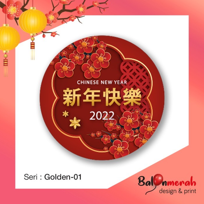 Jual Label Stiker Imlek / Chinese New Year - Bulat 4 cm - GOLDEN ...
