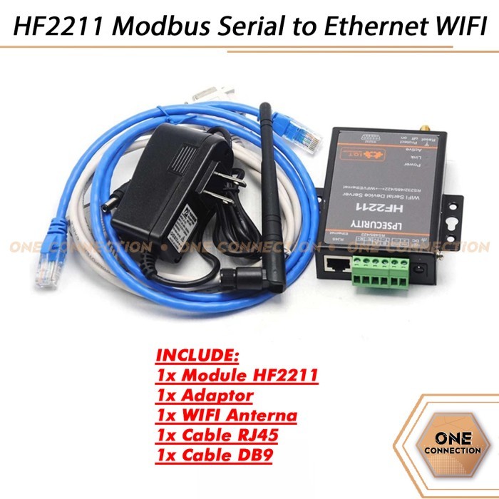 Jual HF2211 Modbus Serial to Ethernet WIFI Converter RS232/RS485 to TCP IP | Shopee Indonesia