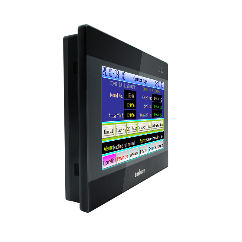 Jual 10 inch modbus hmi plc all in one 24DI/20 DO relay transistor ...