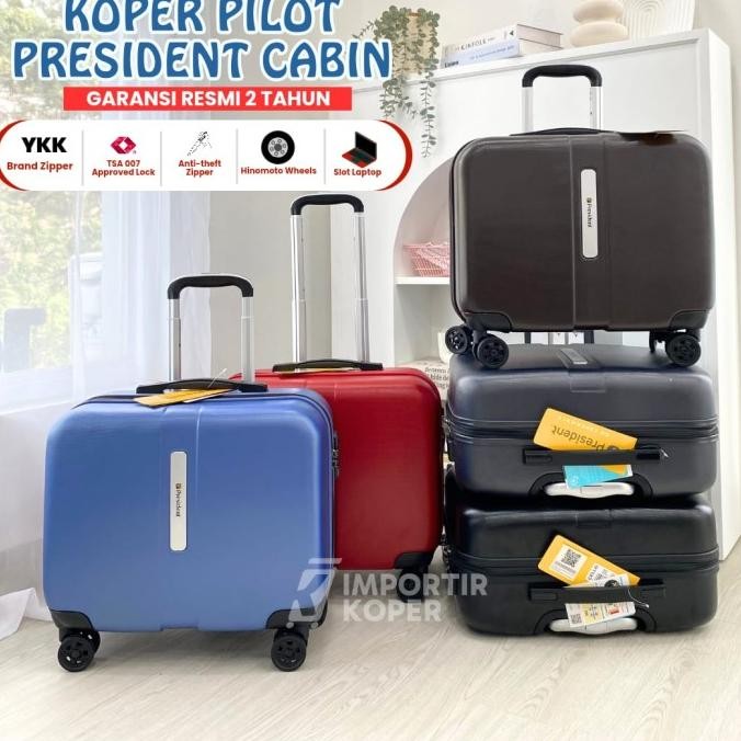 Jual Koper President Original Koper Pilot 18 Inch Cabin TSA Lock Travel | Shopee Indonesia