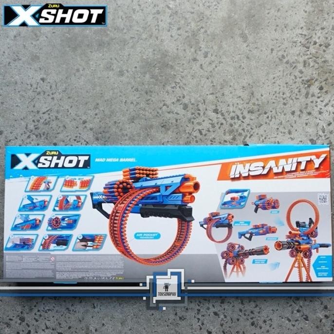 Jual Grosir Zuru Xshot Insanity Mad Mega Barrel Blaster 72 Darts X Shot ...
