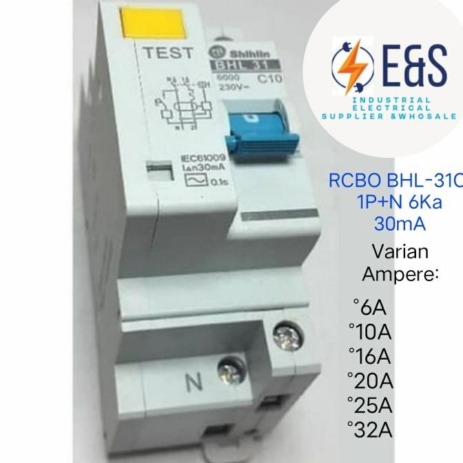 Jual Promo RCBO/RCCB 1P+N BHL-31C 6A 10A 16A 20A 25A &32A 6kA 30mA Shihlin BHL31C COD | Shopee ...