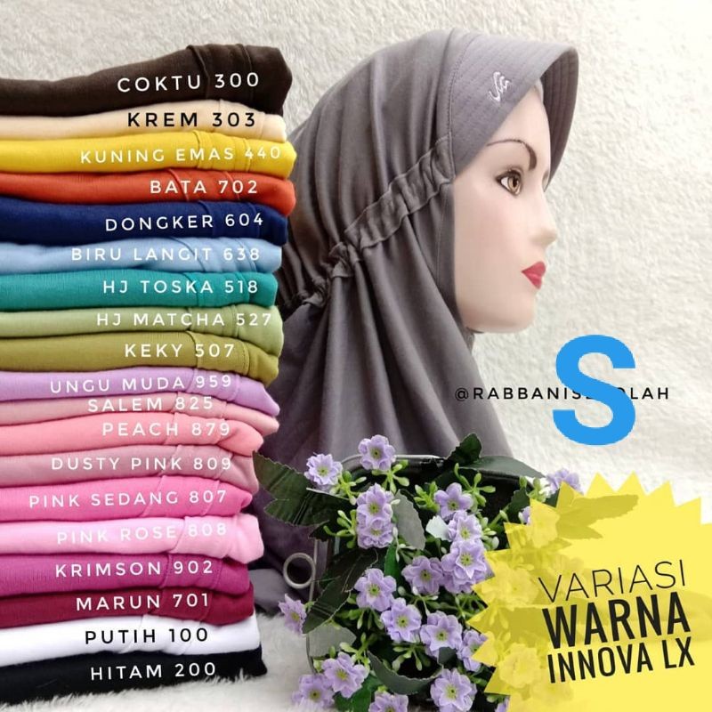 Jual RABBANI Asli Kerudung Hijab Jilbab Sekolah Instan INNOVA LX Size S Warna Lengkap | Shopee ...