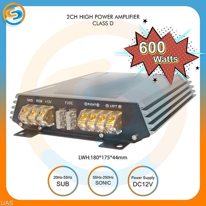 Jual POWER AMPLIFIER 2 CHANNEL CLASS D - AMPLI 2CH 600WATTS UAS ...