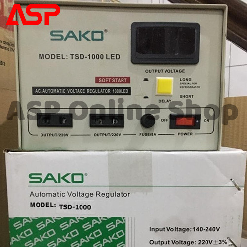 Jual SAKO TSD 1000 LED Stabilizer Listrik Digital Automatic 1000VA 1000 Watt | Shopee Indonesia