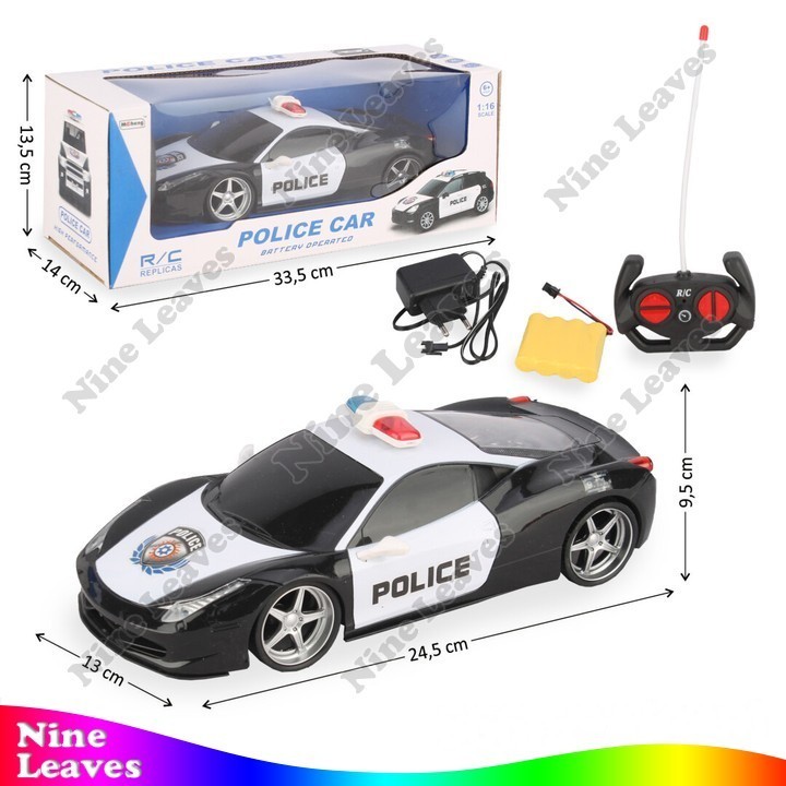 Jual Mainan Anak RC Remote Control Mobil Polisi Sedan 1:16 Charge Lampu ...