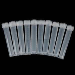 Jual LabTestKit 10pcs 10ml Lab Plastic Frozen Test Tubes Vial Seal Cap ...