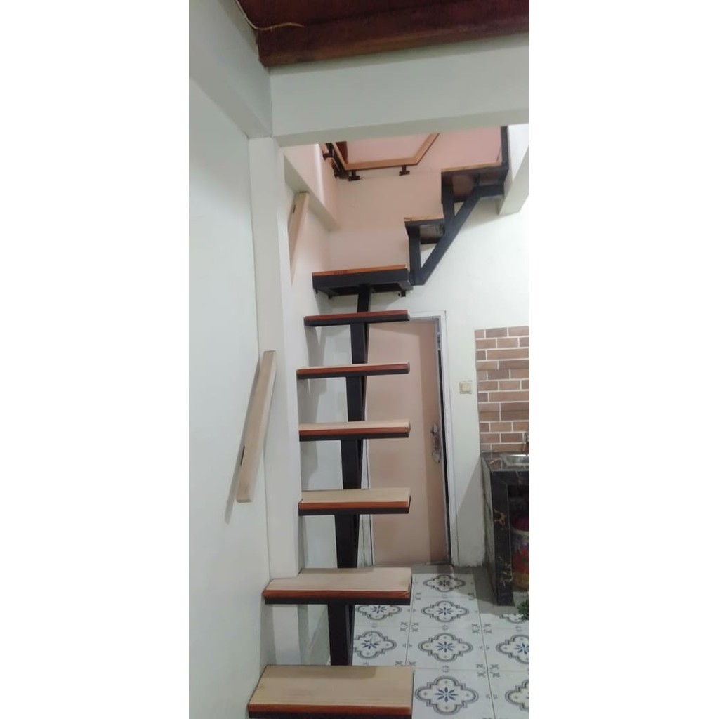 Jual tangga rebah besi trap kayu minimalis bandung | Shopee Indonesia