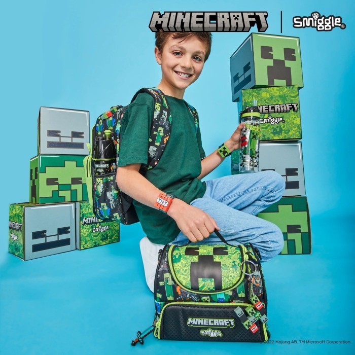 Jual Smiggle Minecraft Backpack Lunchbag Wallet | Shopee Indonesia