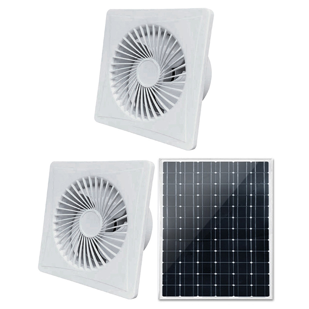 Jual Solar 12V Exhaust Fan Energy-saving Wall Mounted Vent Fans ...