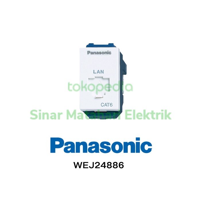Jual Modular Outlet Data lan jack rj45 Cat6 Cat6e Cat 6 Panasonic ...