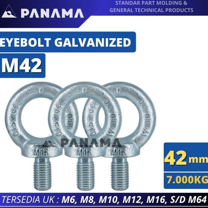 Jual Eye Bolt M42 Galvanized Eyebolt Mata Baut GALVANIS 42 MM | Shopee ...
