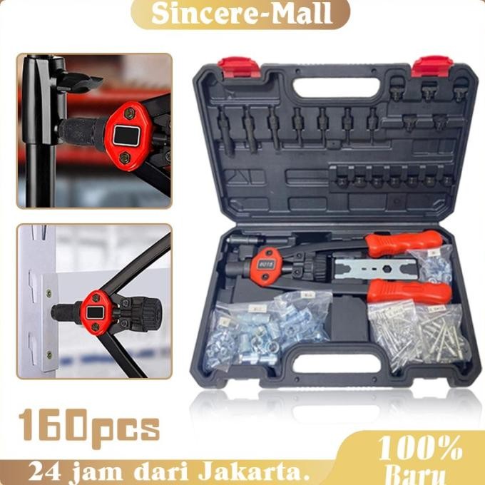 Jual 160pcs Riveter Nuts Guns With Nuts M3 M4 M5 M6 M8 M10 M12 Tang ...