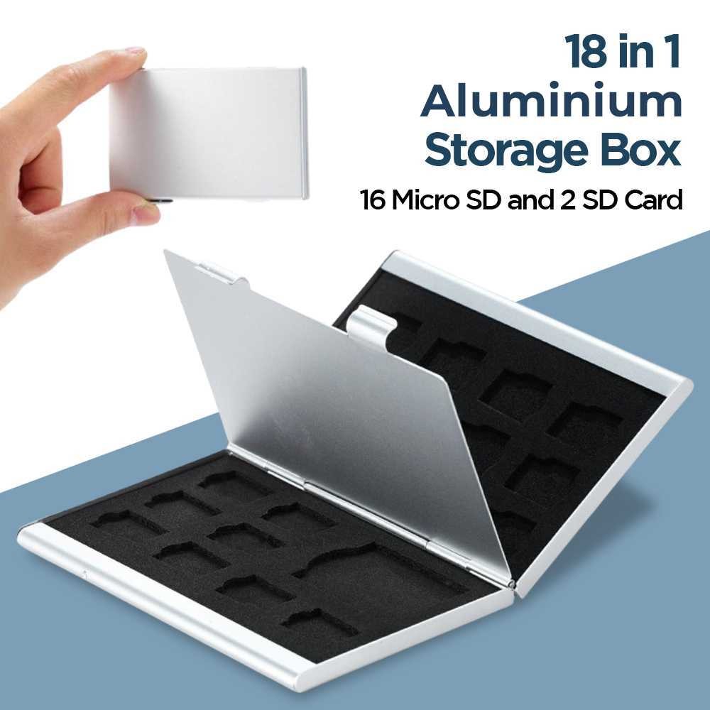 Jual Metal 18 in 1 Aluminium 16 Micro SD and 2 SD Card Storage Box - JJC | Shopee Indonesia