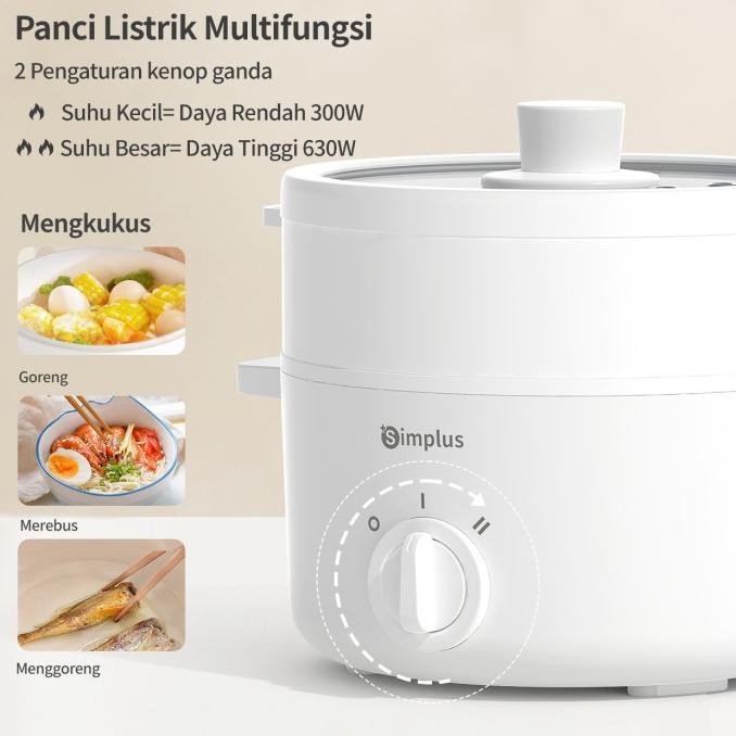 Jual Simplus Panci Listrik Kukusan Serbaguna Gagang Pegangan Low Watt 1 ...