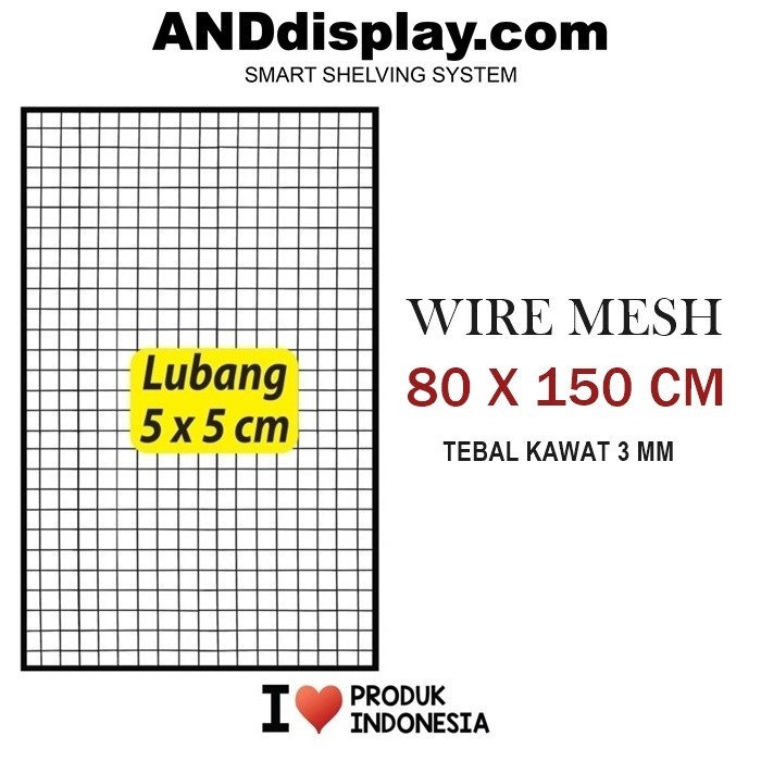 Jual Wire Grid Mesh 80 X 150 Cm - Kawat Jaring Kotak - Ram Dinding ...